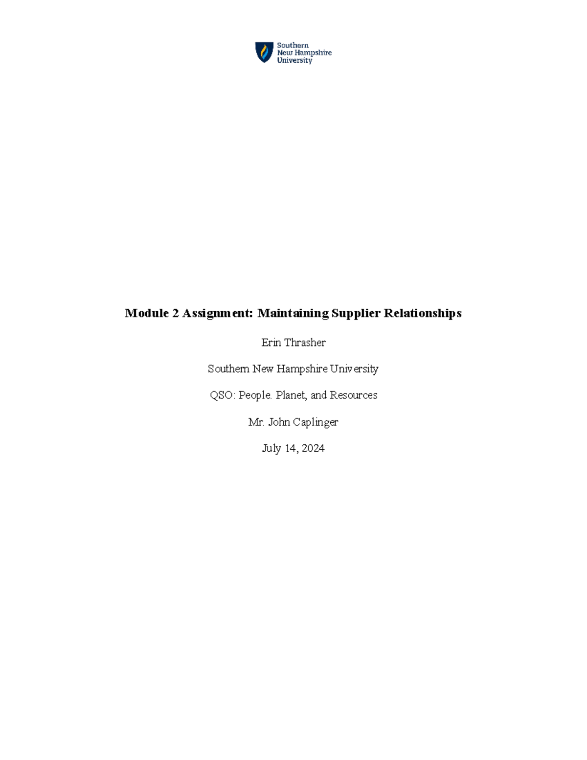 QSO 321 Module Two ET - Received an A - Module 2 Assignment ...