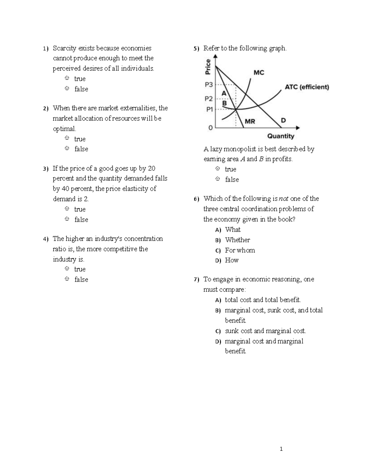 Final Exam Practice Questions and Answers for Econ 101 - Studocu