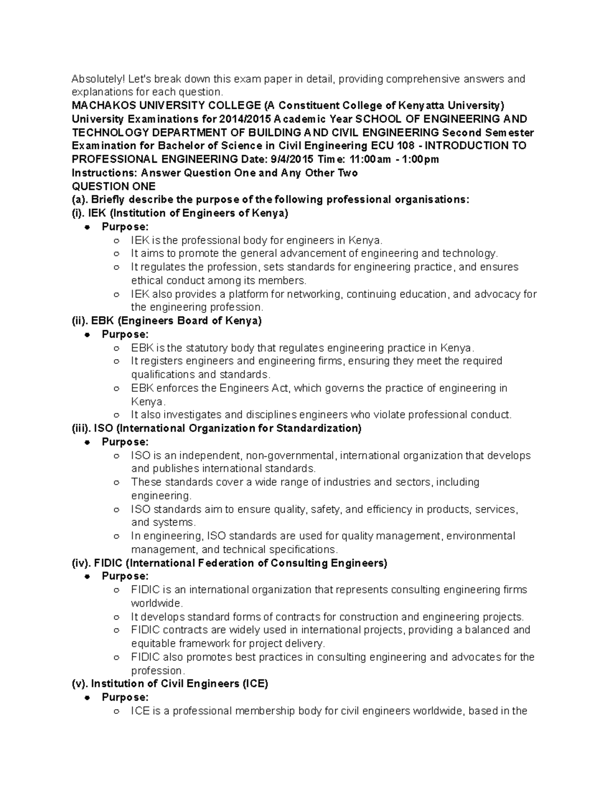 ECU 108 Final Exam: Comprehensive Breakdown of Civil Engineering Concepts - Studocu
