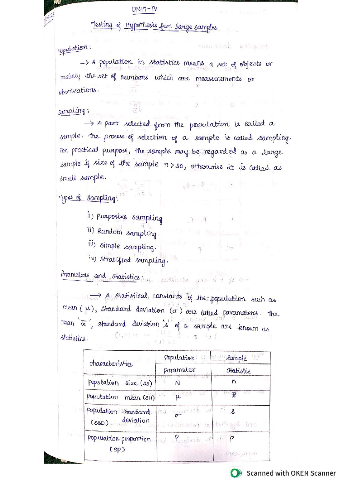 Testing Hypothesis for Large Samples in Statistics (ENGR 101) - Studocu
