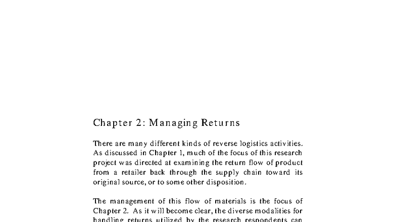 Libro-lr - xcvbnm - Chapter 2: Managing Returns There are many ...