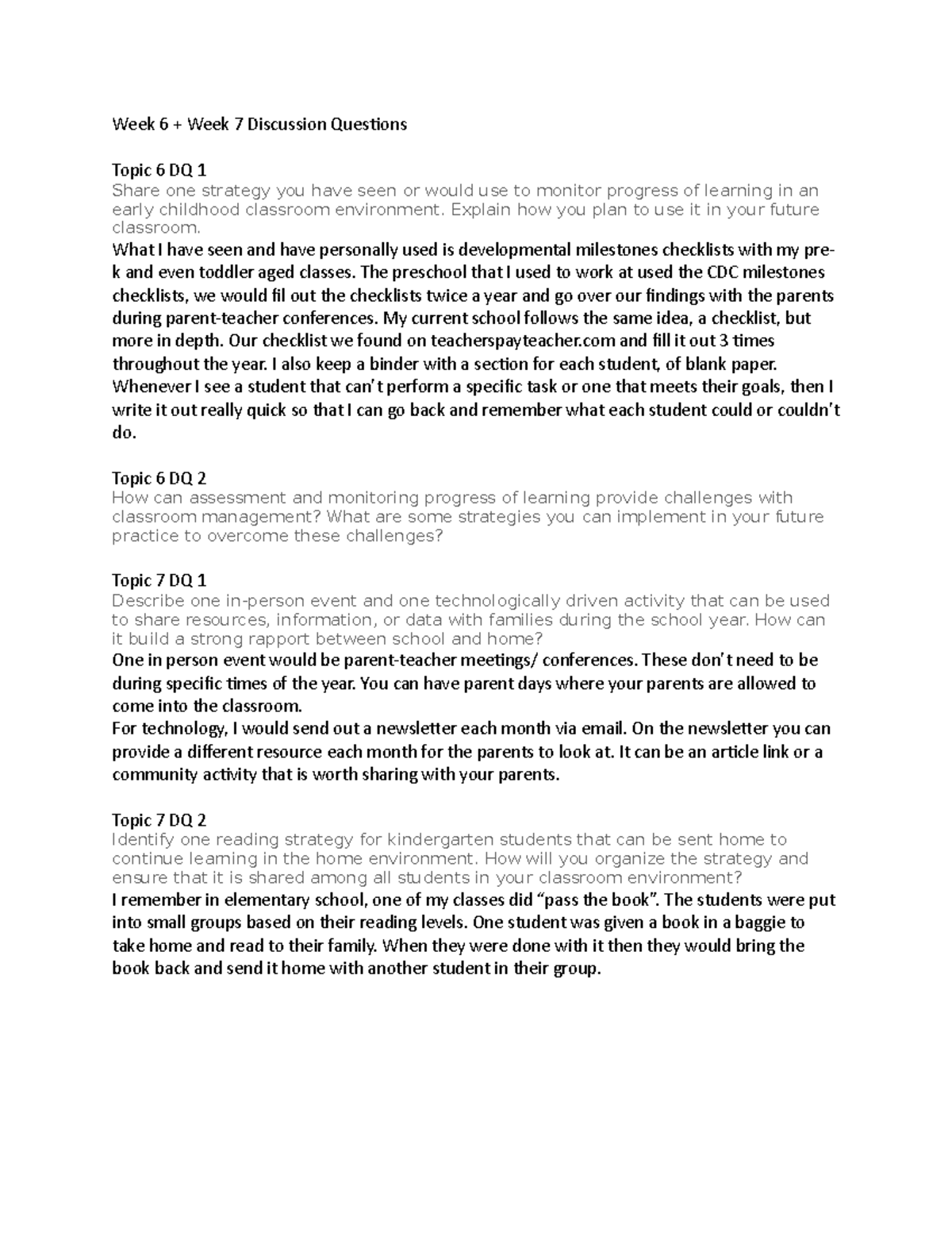 ECE 230 week 6 and 7 discussions - Week 6 + Week 7 Discussion Questions ...