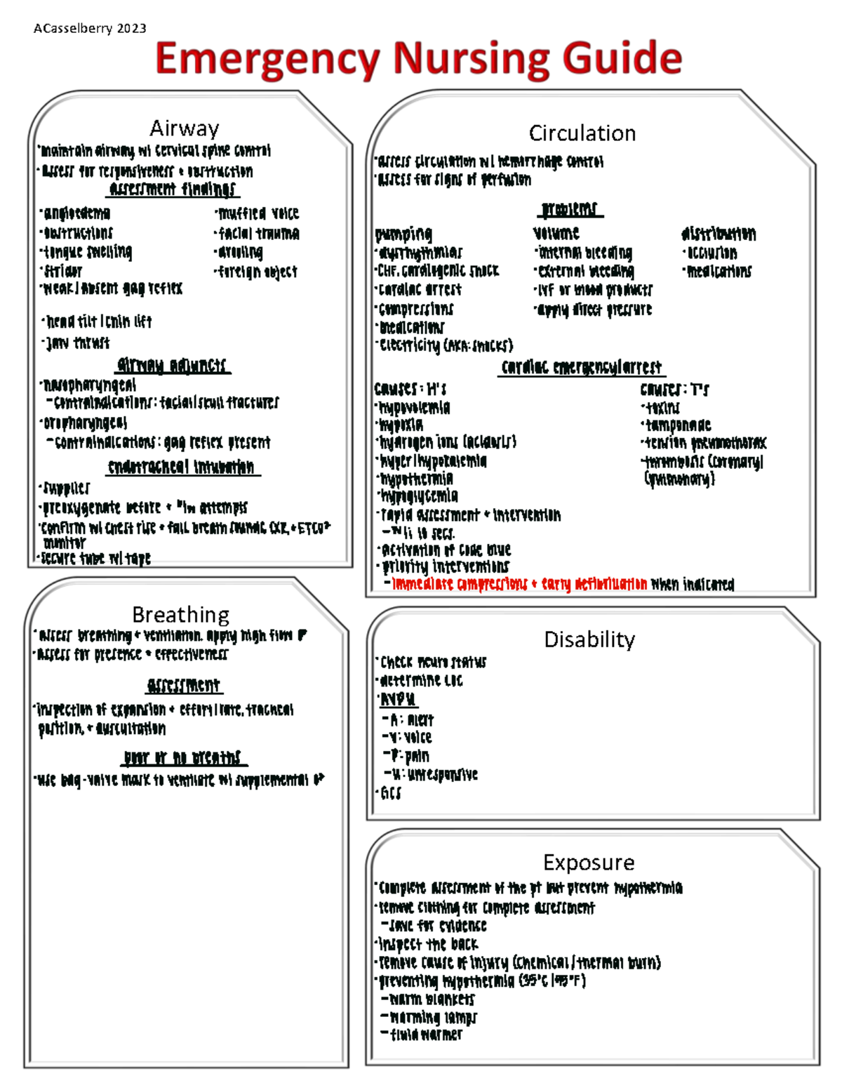 Emergency Nursing Guide: Airway Management & Circulation Assessment ...