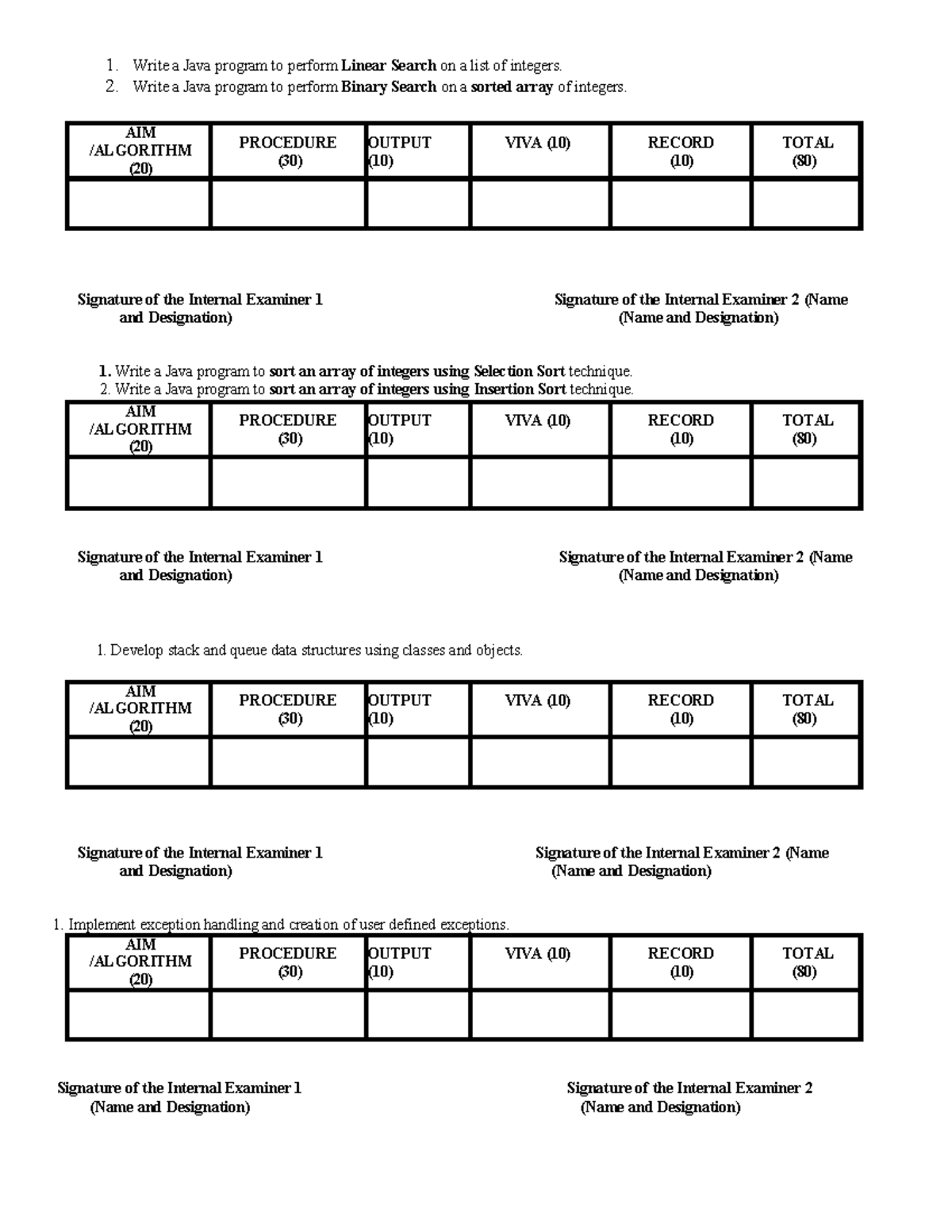 LAB Questions OOPS - Practical Notes for Java Programming - Studocu