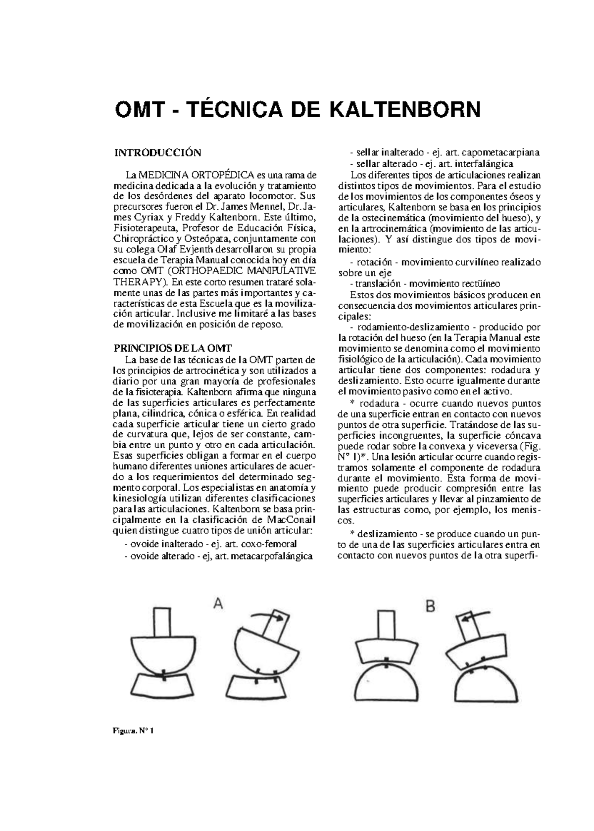 Método Kaltenborn en OMT: Fundamentos y Técnicas de Movilización - Studocu
