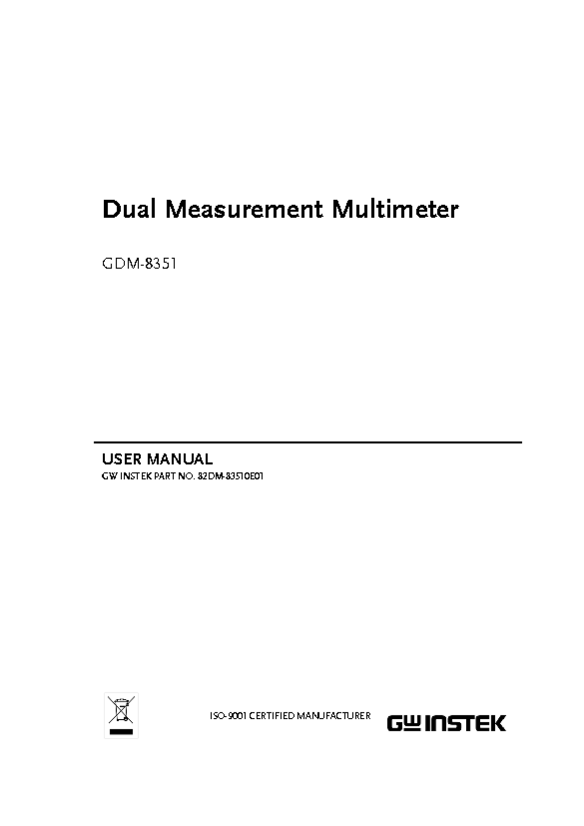 GDM-8351 User Manual: Comprehensive Guide to Dual Measurement DMM - Studocu