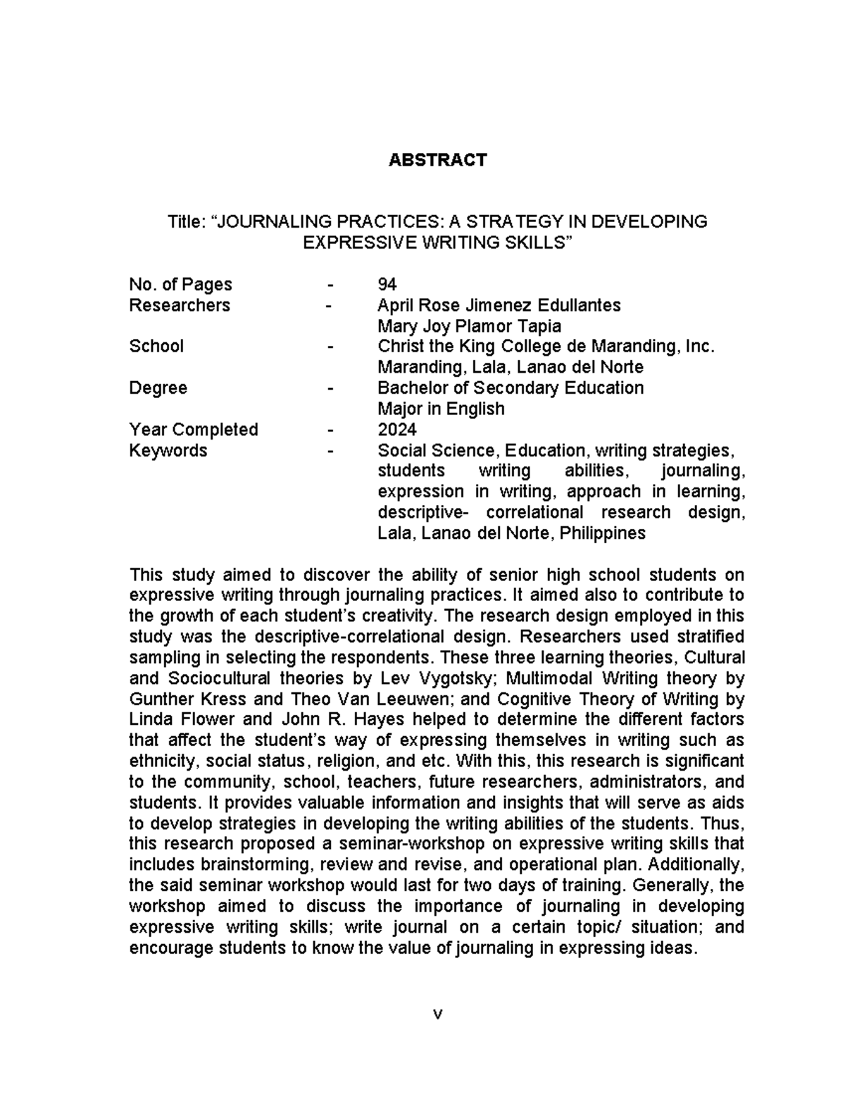 Journaling Practices: Enhancing Expressive Writing Skills - BSEd 2024 ...