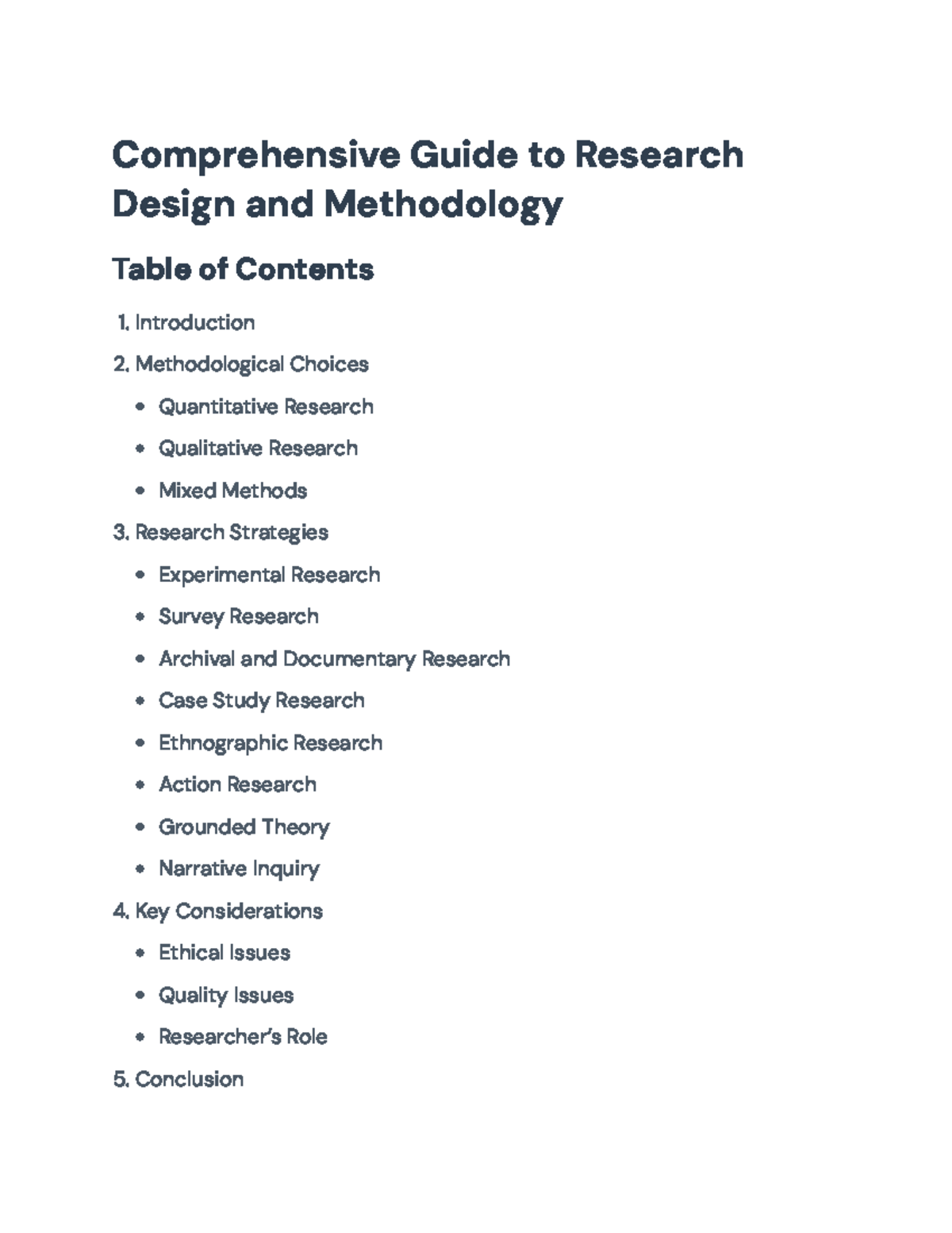 Comprehensive Guide to Research Design & Methodology - Comprehensive ...