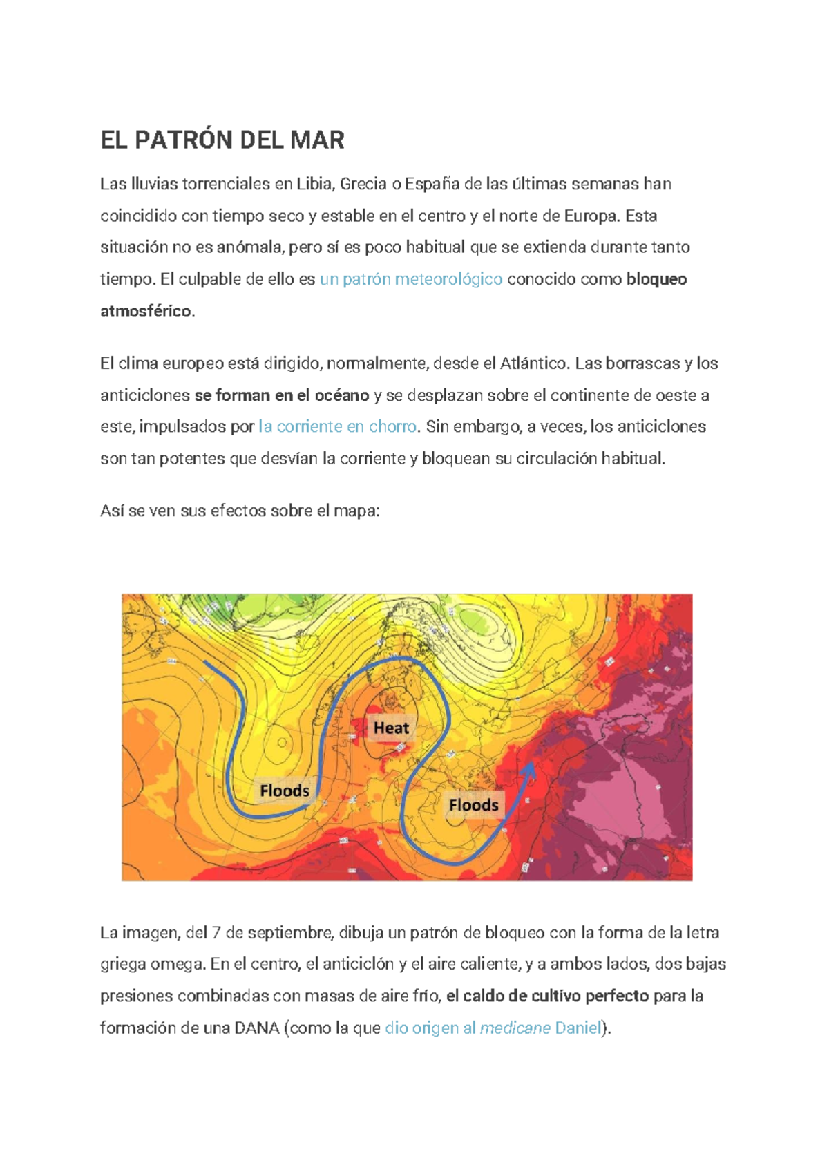 EL PATRÓN DEL MAR: Cambio Climático y Bloqueo Atmosférico - Studocu