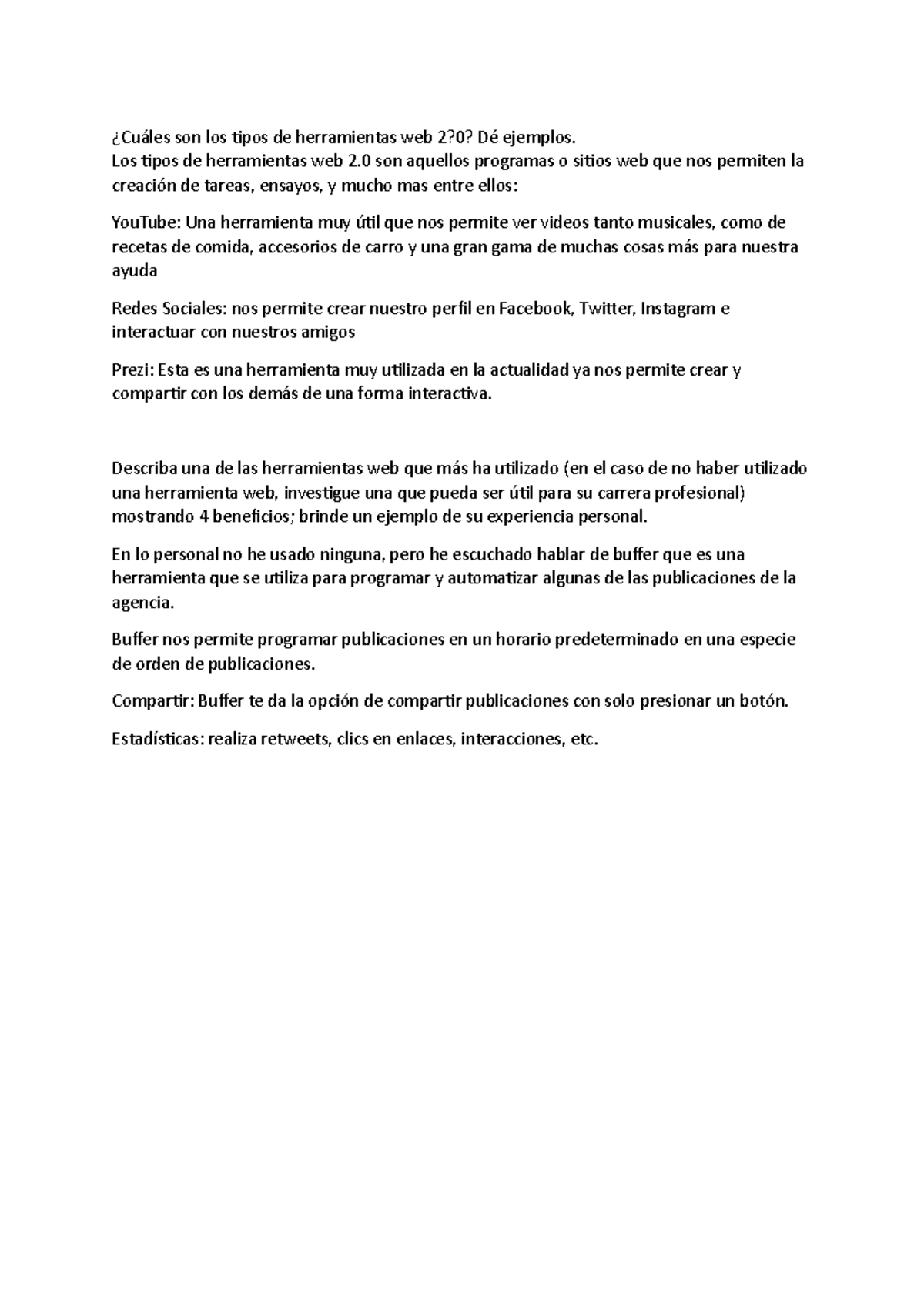 Foro 1 Ofimatica - Foro 1 - ¿Cuáles son los tipos de herramientas web 2?0? Dé ejemplos. Los ...