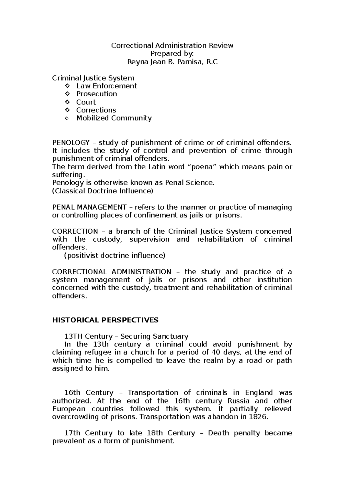 Correctional Administration Review - Copy - Correctional Administration ...