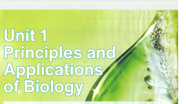 Unit 1: Principles & Applications of Biology - Key Concepts and ...