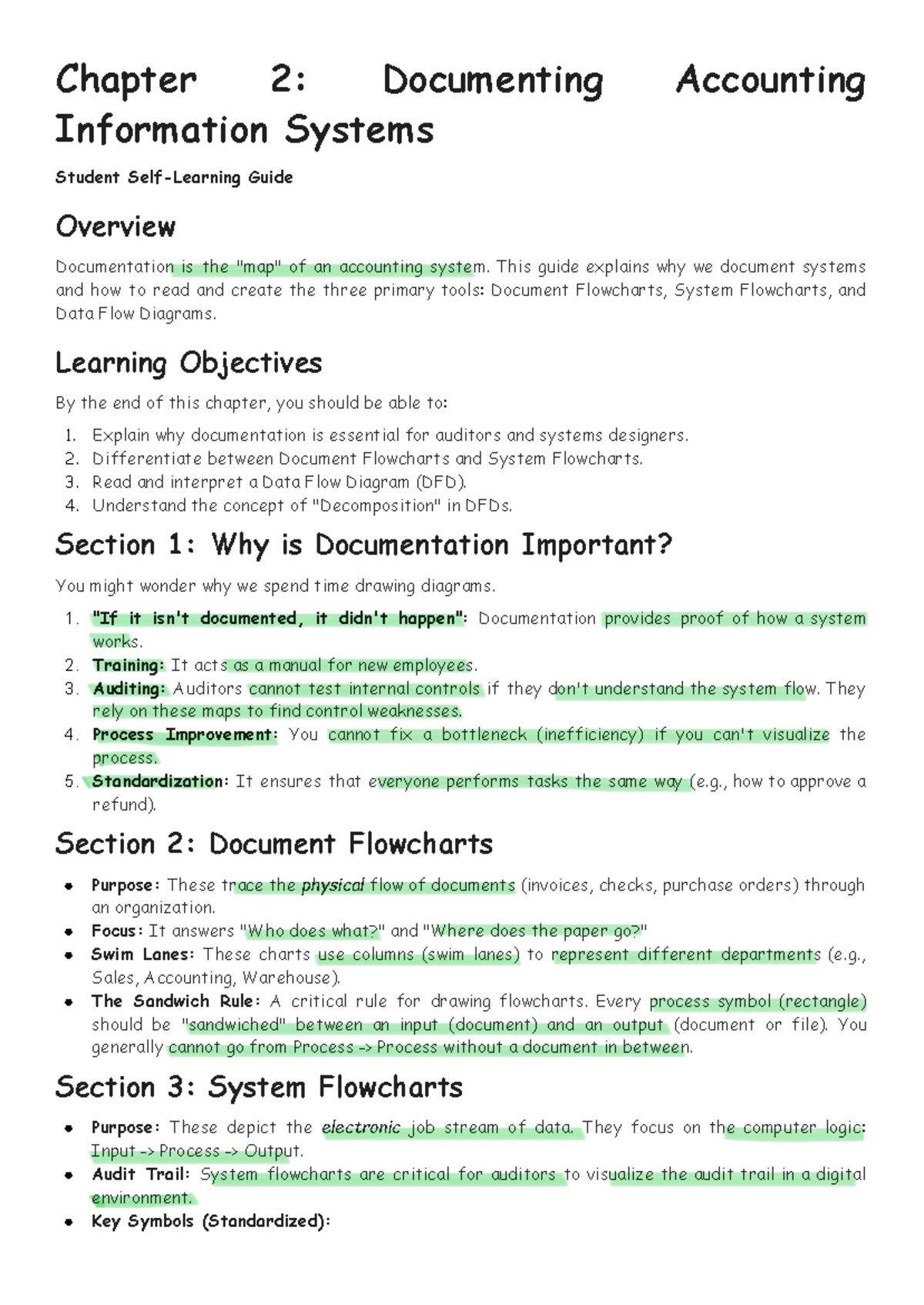 Chapter 2: Student Study Guide on Documenting Info Systems - Studocu
