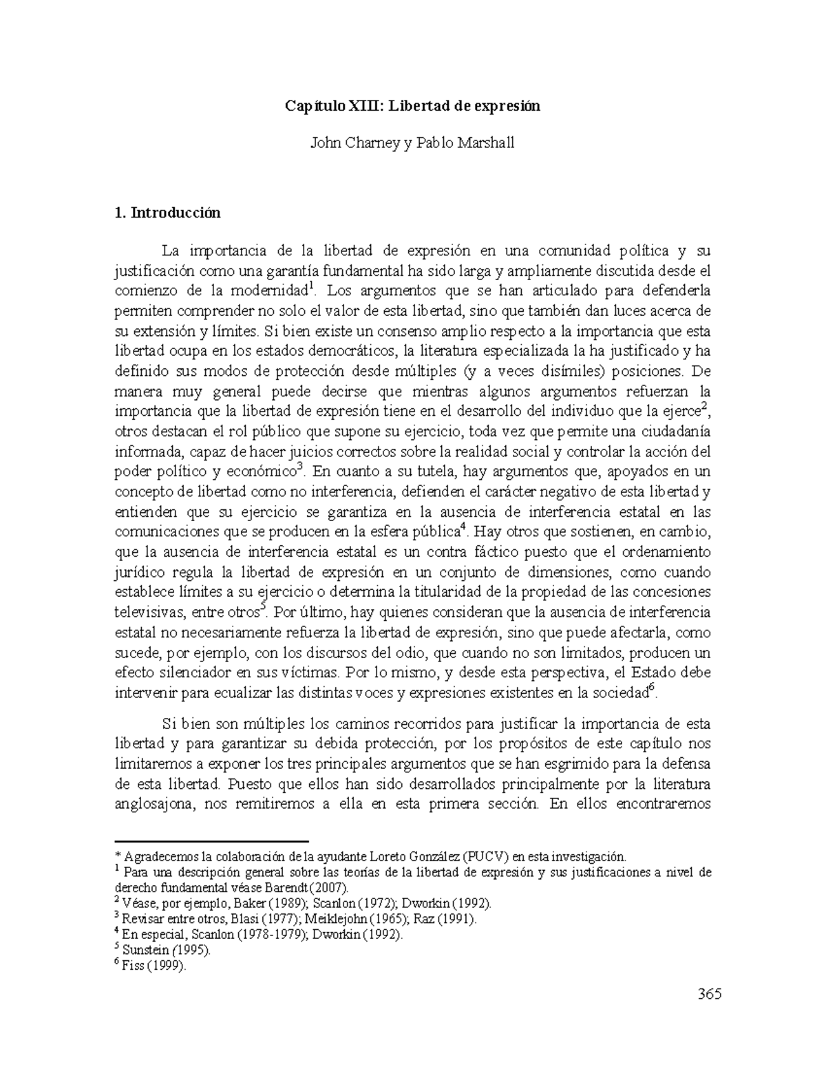 Capítulo sobre Libertad de Expresión: Análisis y Teorías (Cód. 1) - Studocu