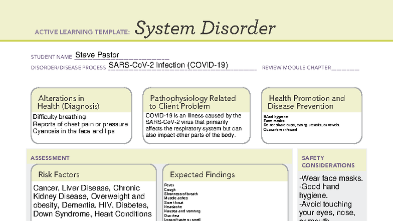ATI ALT 4 - Active Learning Template: Infection Pathophysiology Review ...