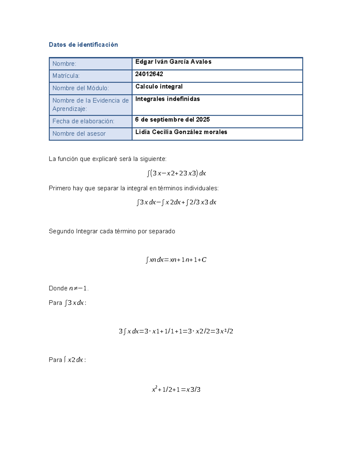 Calculo Integral: Integrales Indefinidas - Garcia Edgar - Studocu