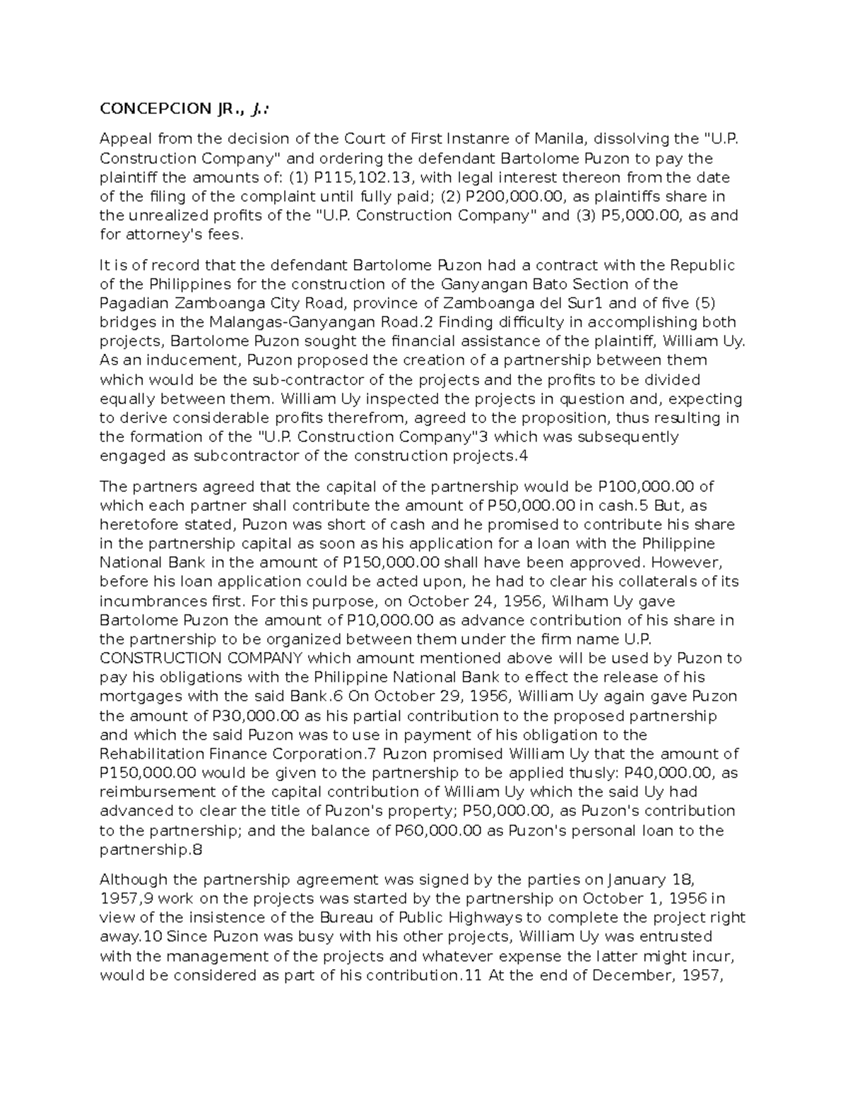Appeal Case Study: Concepcion Jr. vs. Puzon (Court of First Instance ...