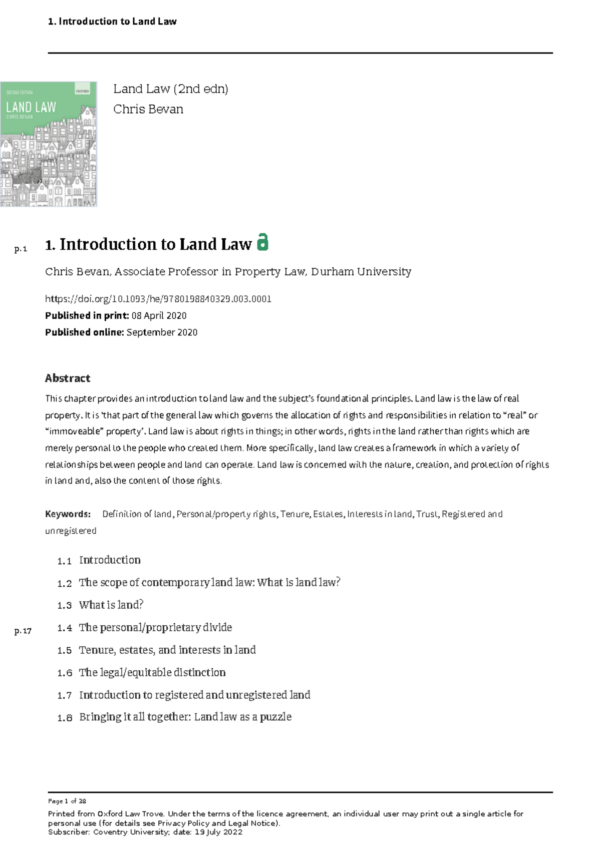 Introduction to Land Law: Foundational Principles and Key Concepts ...