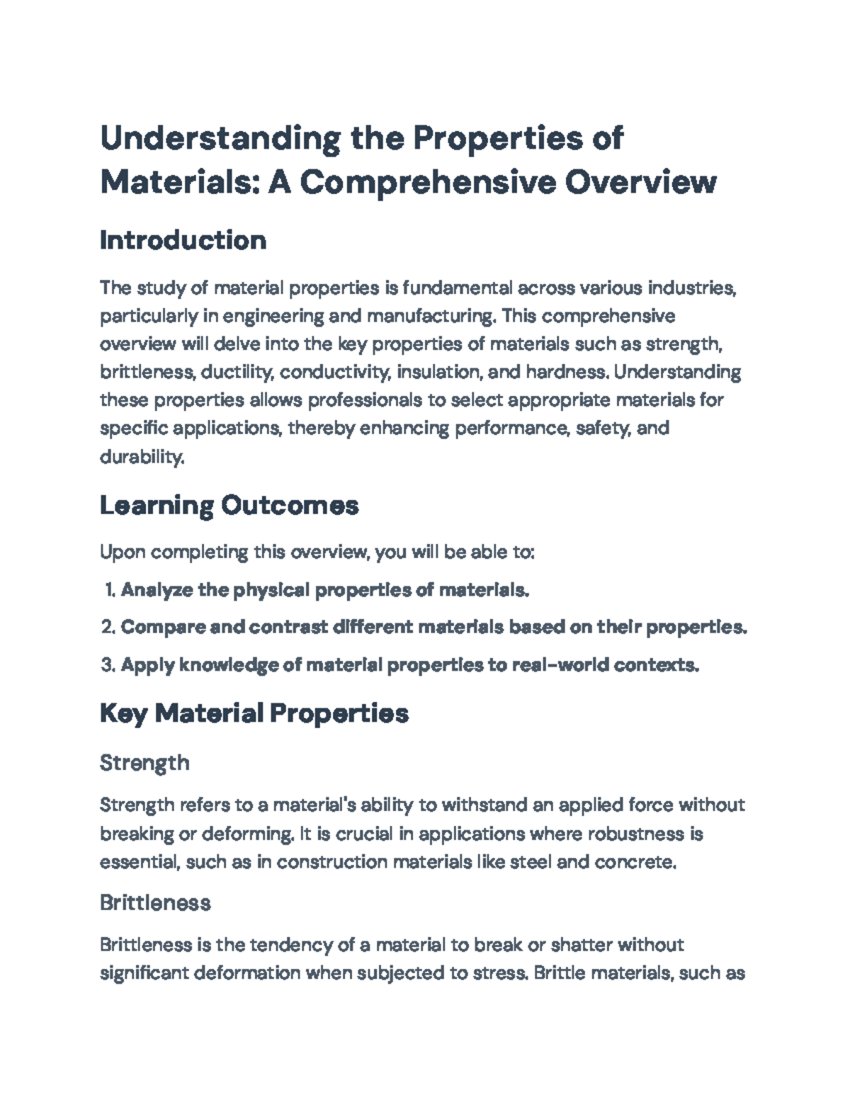 Understanding Material Properties: Key Concepts and Applications ...