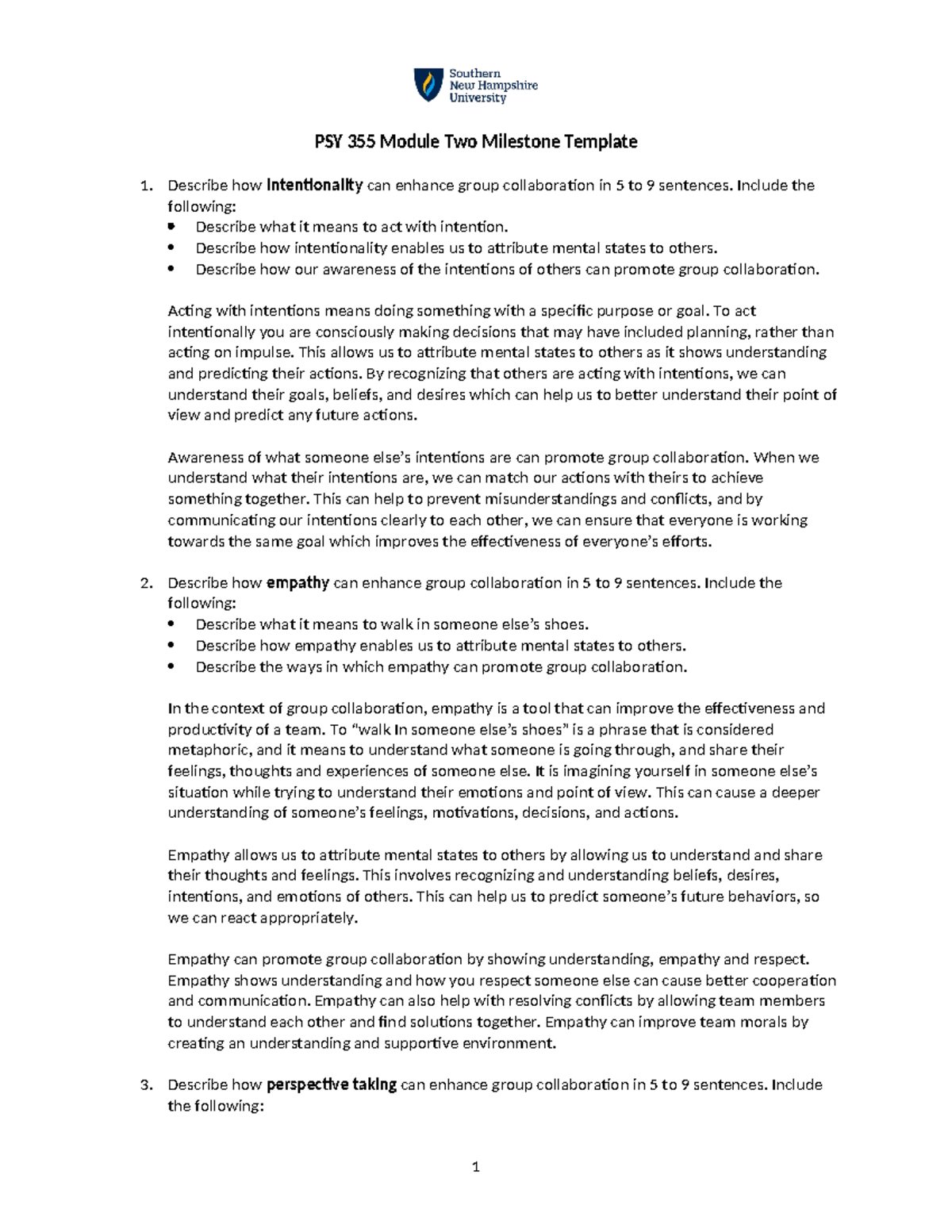 PSY 355 Module Two Milestone Template - PSY 355 Module Two Milestone ...