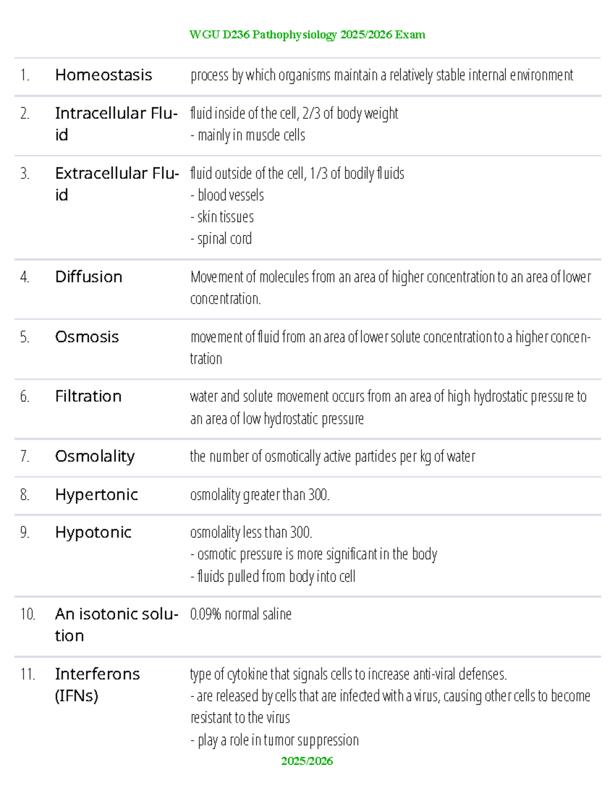 WGU D236 Pathophysiology Exam Study Guide: Key Concepts & Review - Studocu