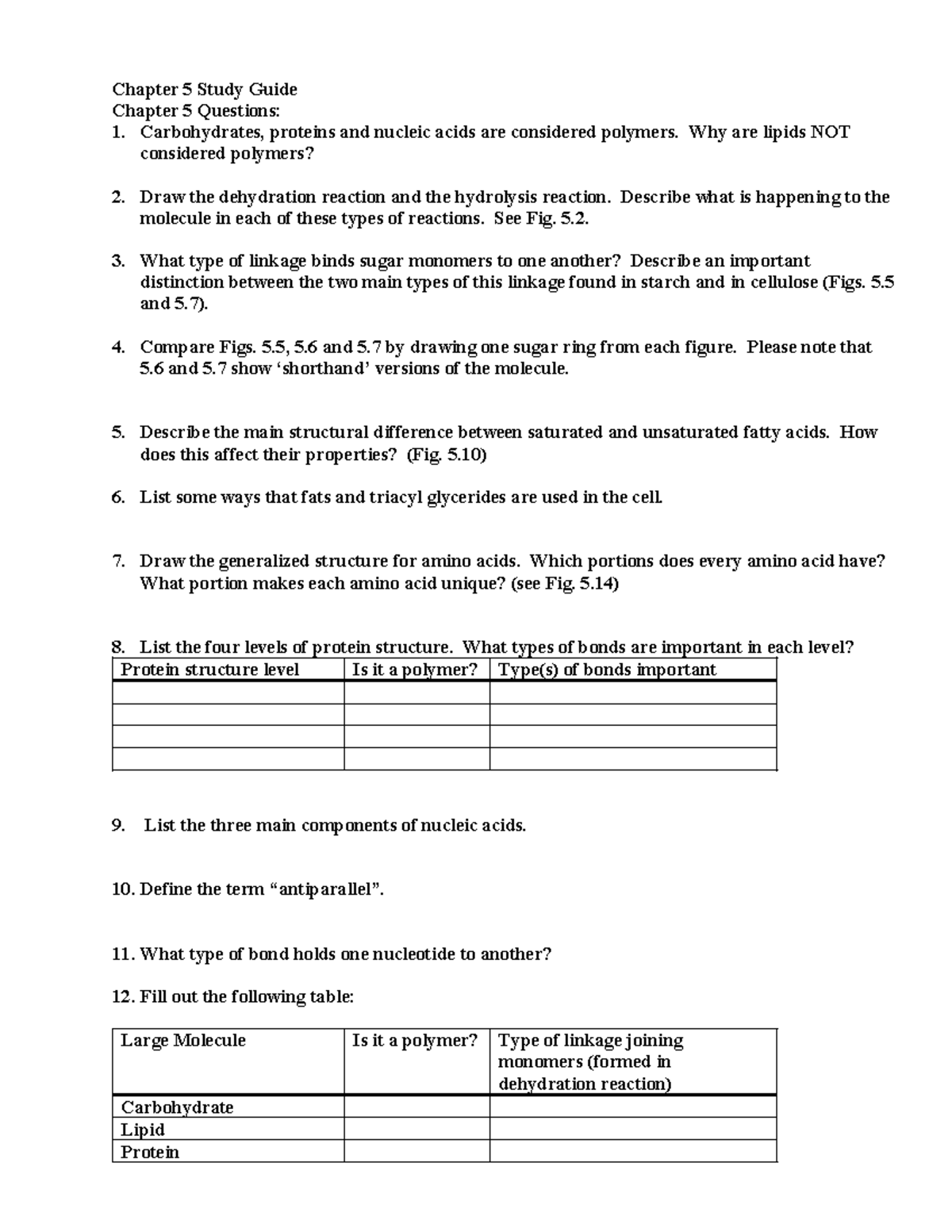 Biology 101: Updated Chapter 5 Study Guide (8-25-23) - Studocu
