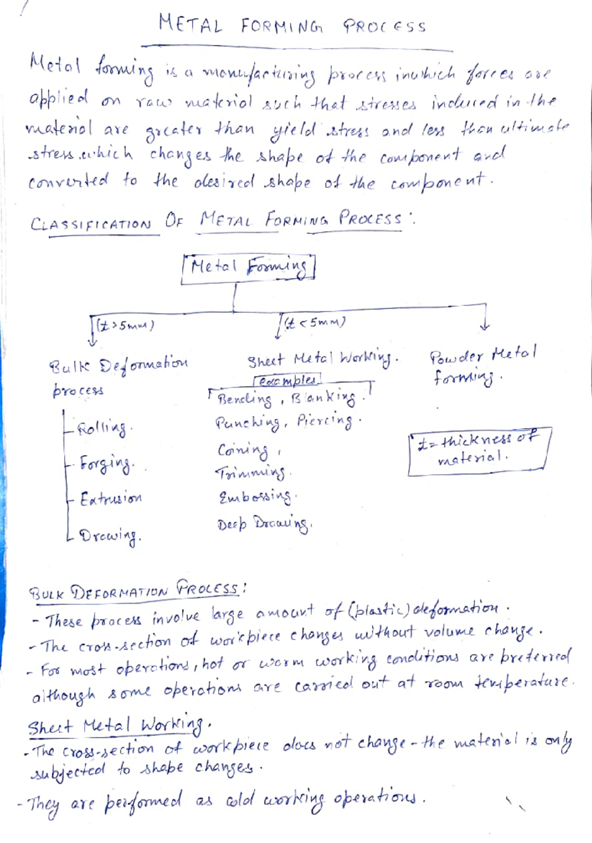 Metal Forming Processes: Hot and Cold Deformation Techniques - Studocu