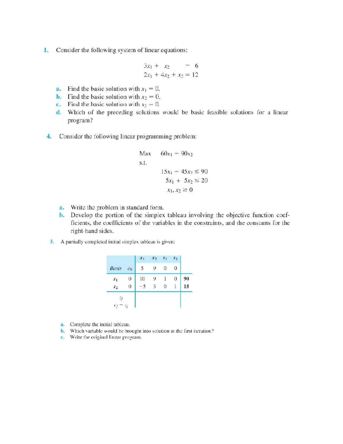 Linear Programming Simplex Method: Solutions & Tableau Analysis - Studocu
