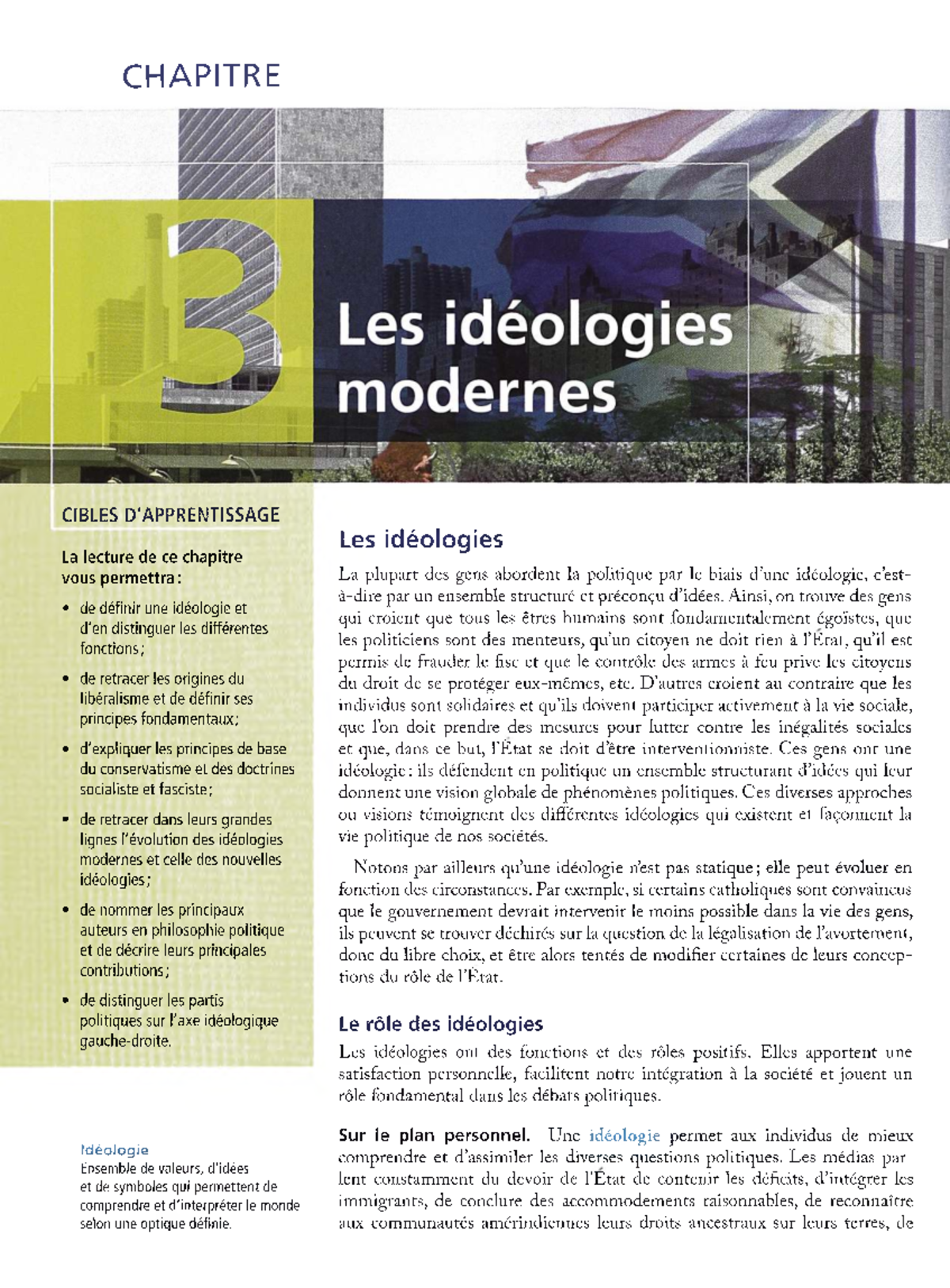 CHAPITRE 3 Les idéologies modernes et leurs impacts sur la société ...