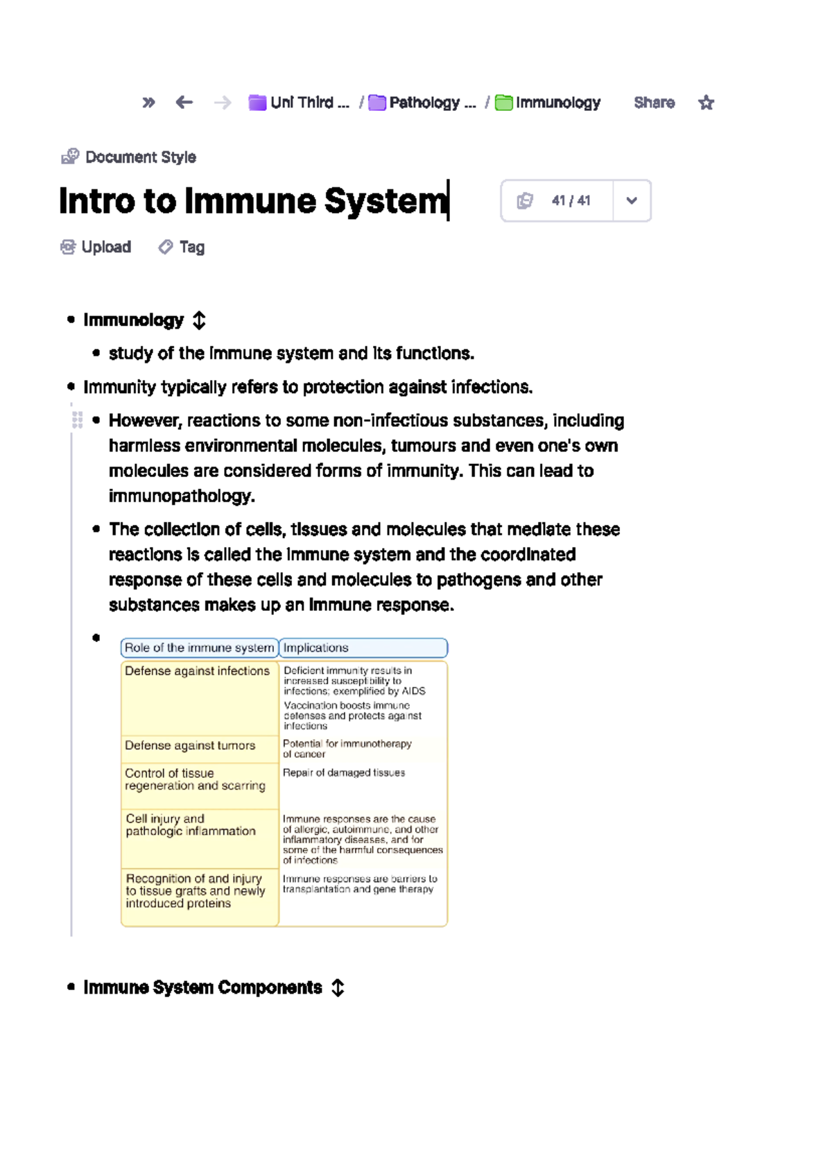 Pathology Immunology 41: Intro to Immune System Overview and Functions ...