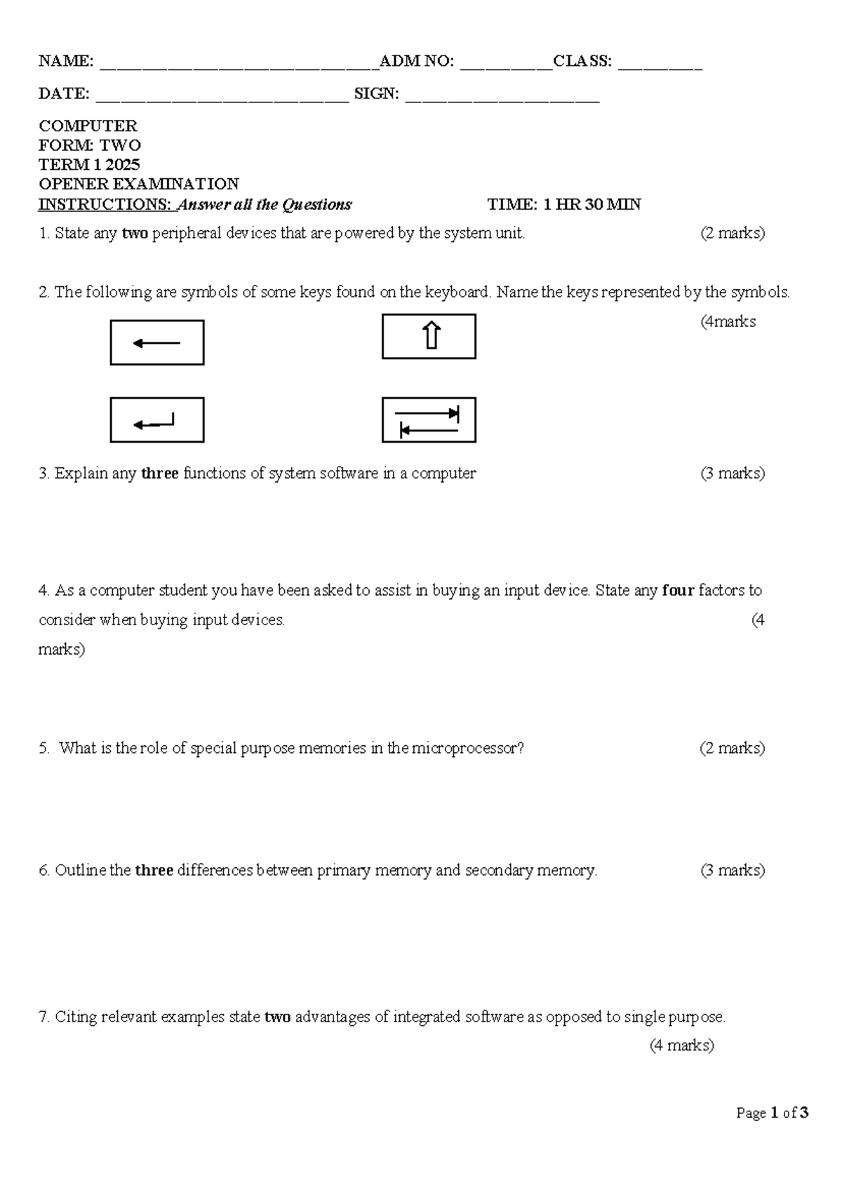 2025-Computer-F2-Term-1-Opener-Exam-Questions - Studocu
