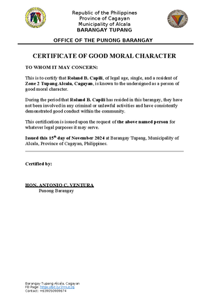 Purokalusugan - barangay report - Executive Order No. 18 Series of 2024 ...