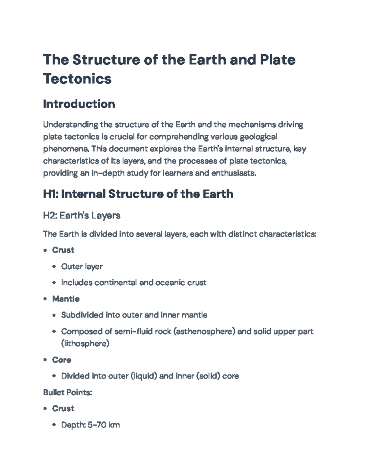 Understanding Earth's Structure and Plate Tectonics - ESS101 Overview ...