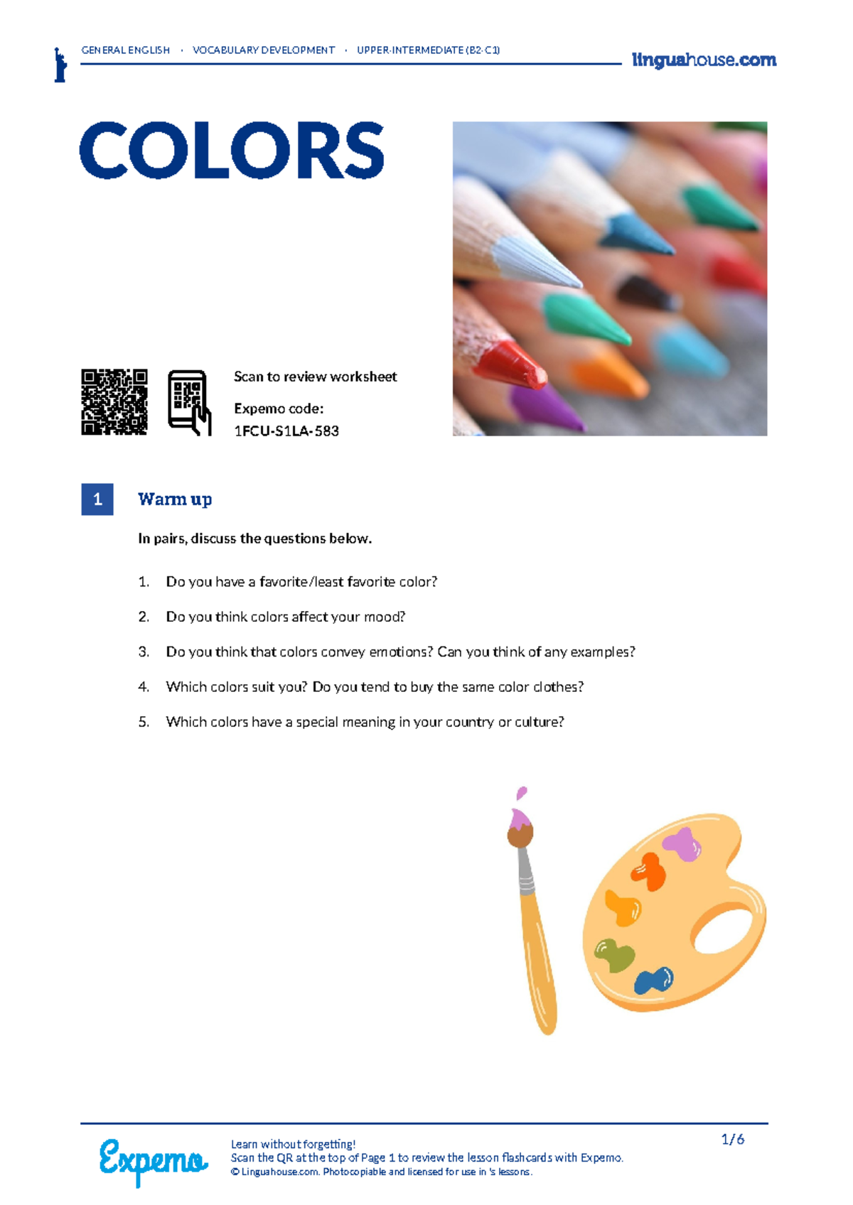 Colors: Vocabulary Development for American English Teacher (B2-C1 ...