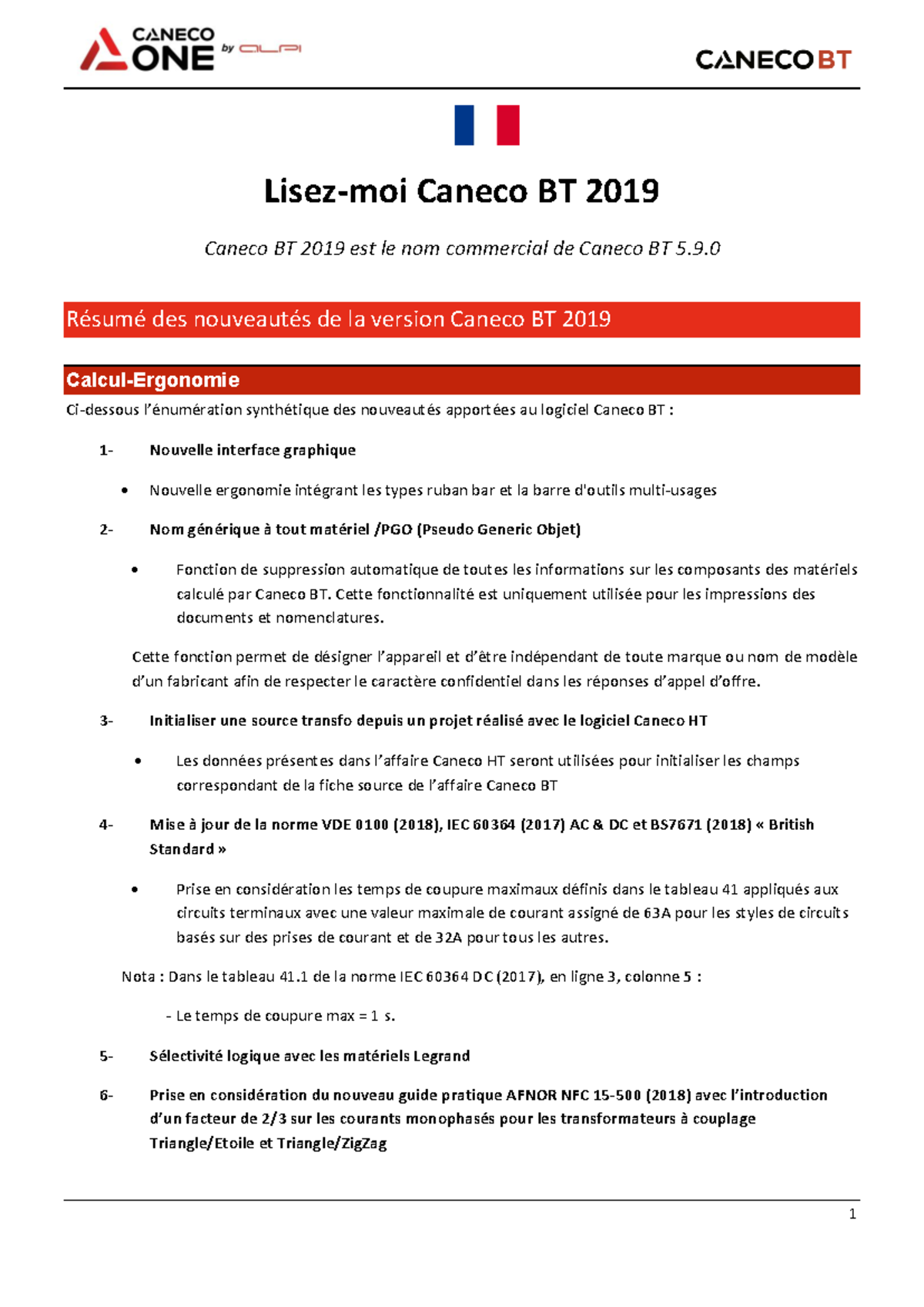 Caneco BT 2019: Nouveautés et Catalogues de Calculs détaillés - Studocu