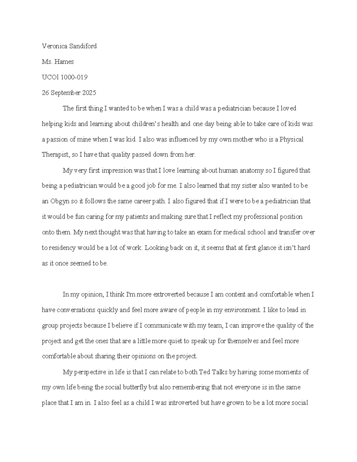 Journal 4: Reflections on Career Aspirations by Veronica Sandiford ...