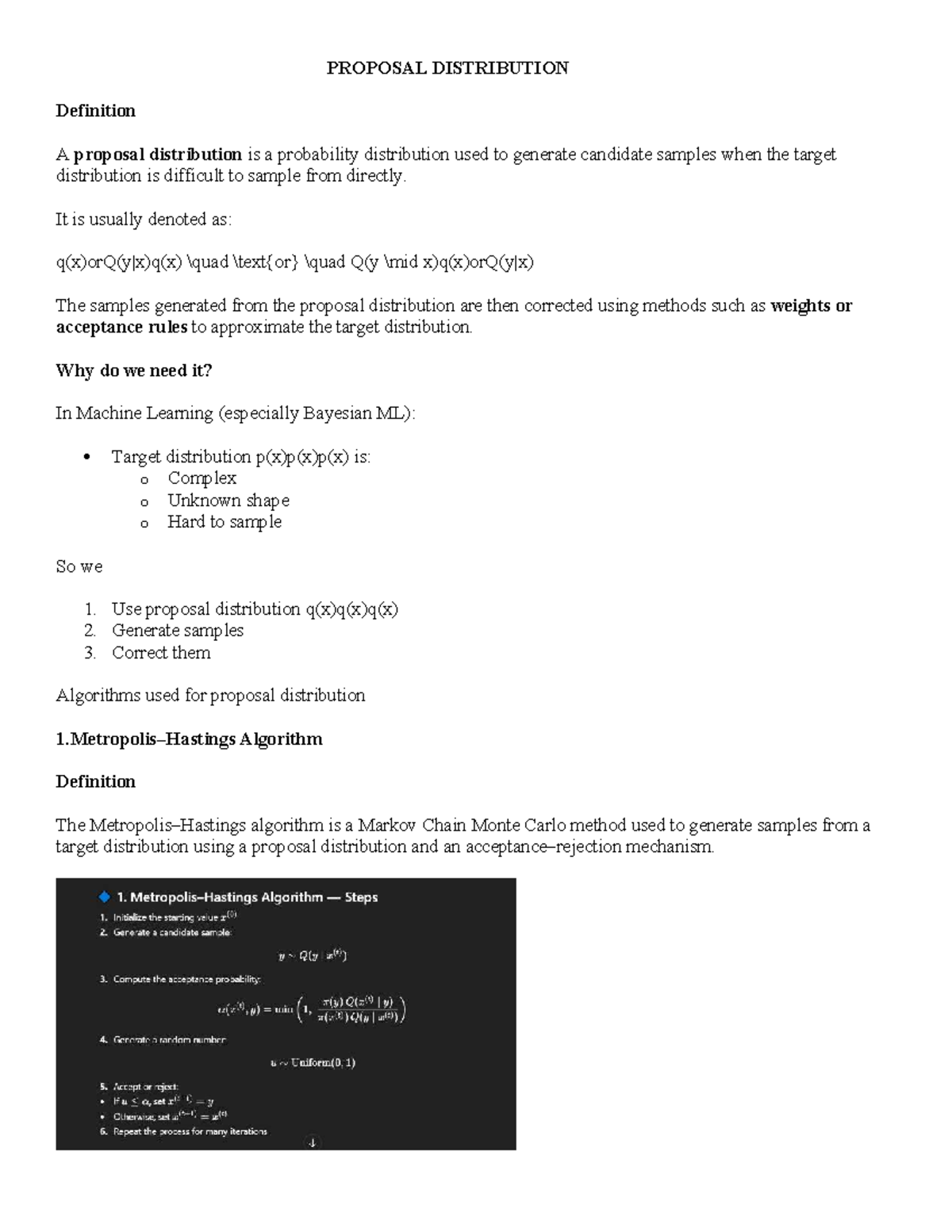 Unit 5 - Proposal Distribution and Markov Chain Monte Carlo in ML - Studocu