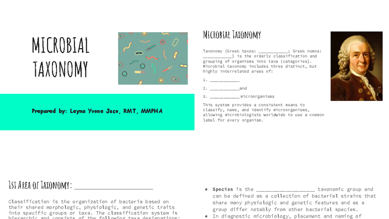 SC 2 Microbial Taxonomy: Classification, Nomenclature, and ...