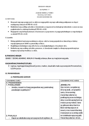 3I's Lesson Plan - 3I’s Lesson Plan School: Grade Level/Section: 7 ...