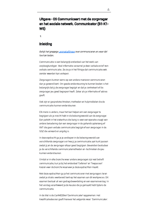 Verpleegkundige Diagnose en Zorgplan Opstellen - Zorgverlener (B1-K1-W2) - Studeersnel