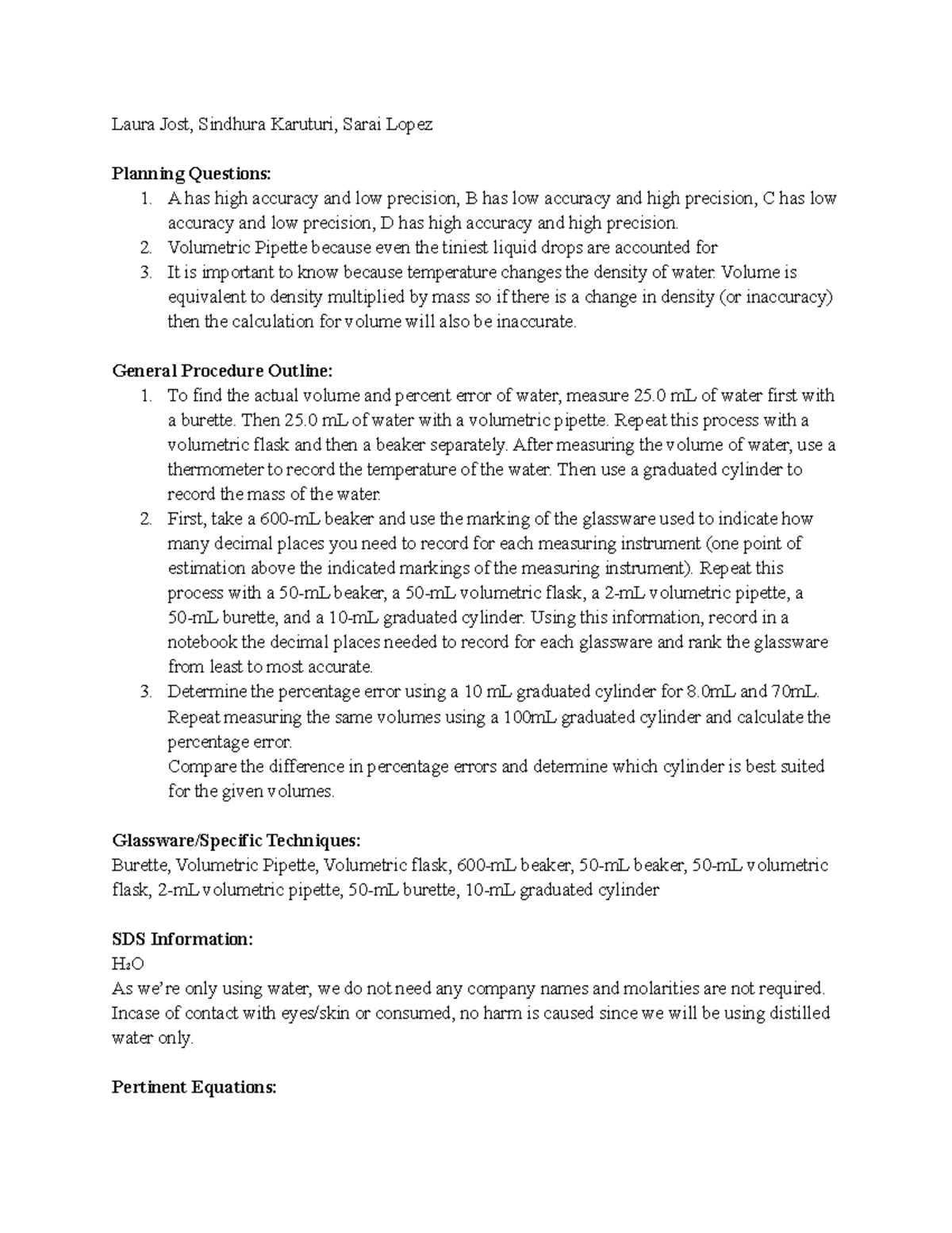 GA Plan - CH261 - Lab Assignment Plan - Laura Jost, Sindhura Karuturi ...