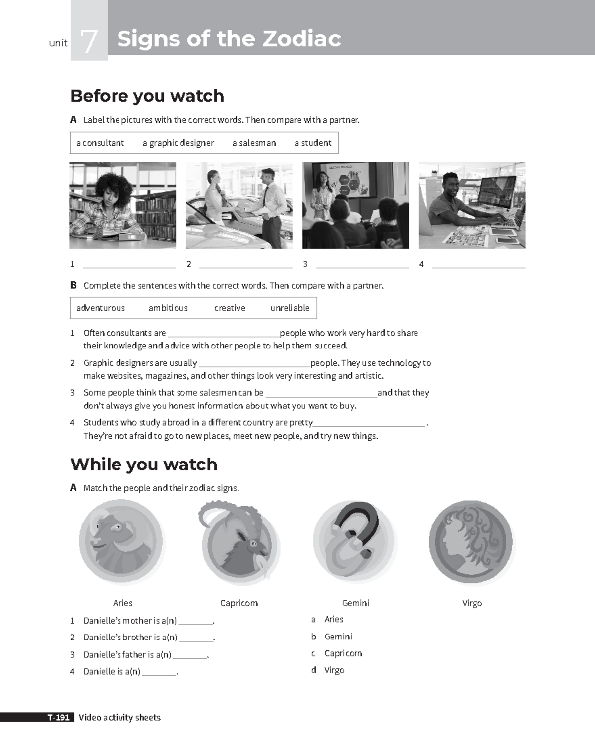 Four Corners 2e Level 3 Unit 07 Video Activity Worksheet - Studocu