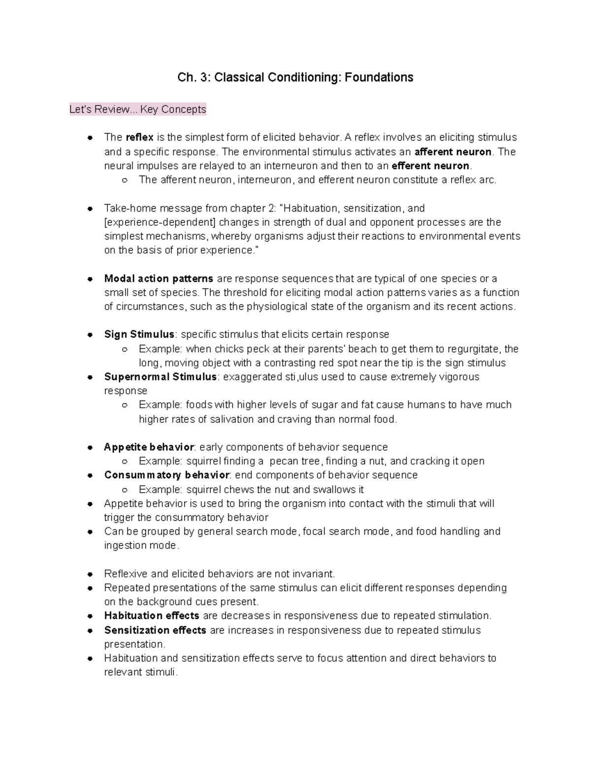 Ch. 3 Classical Conditioning Foundations - Ch. 3: Classical ...