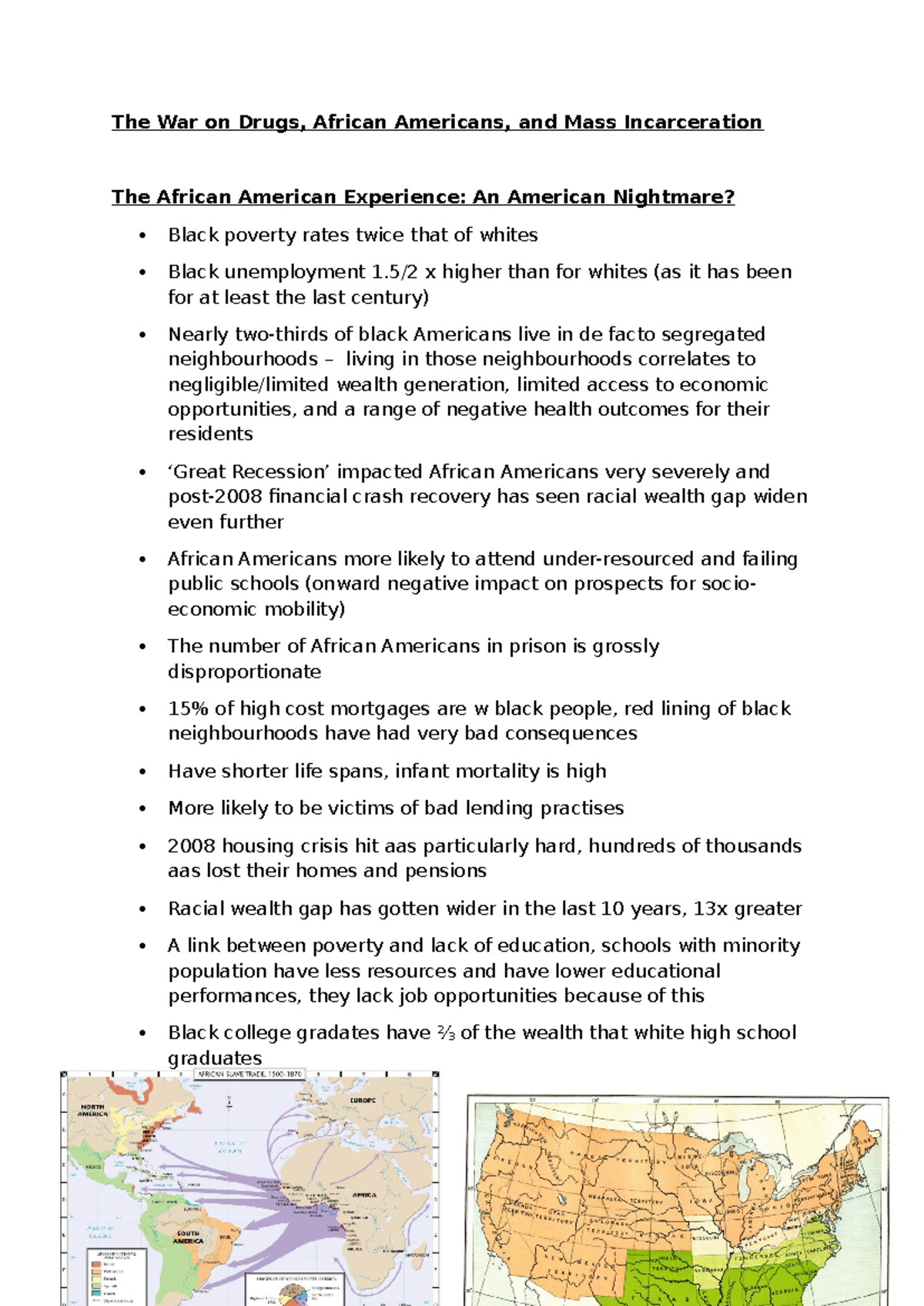 The War on Drugs - lecture notes - The War on Drugs, African Americans ...