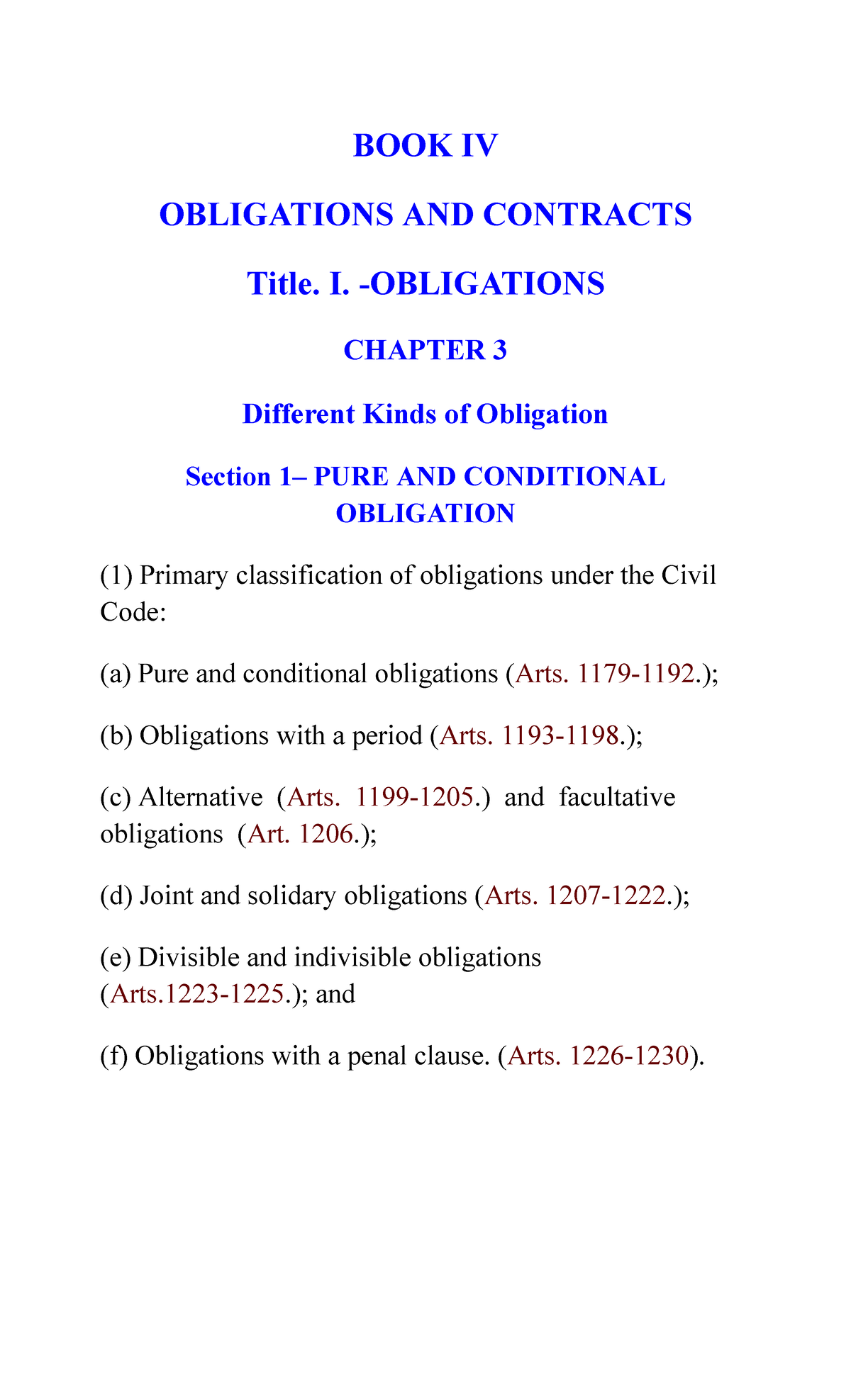 RFBT CH 3 Different Types of Obligations Summary Guide - Studocu