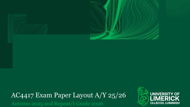 AC4417 Final Exam Paper Layout Autumn 2025 - Studocu