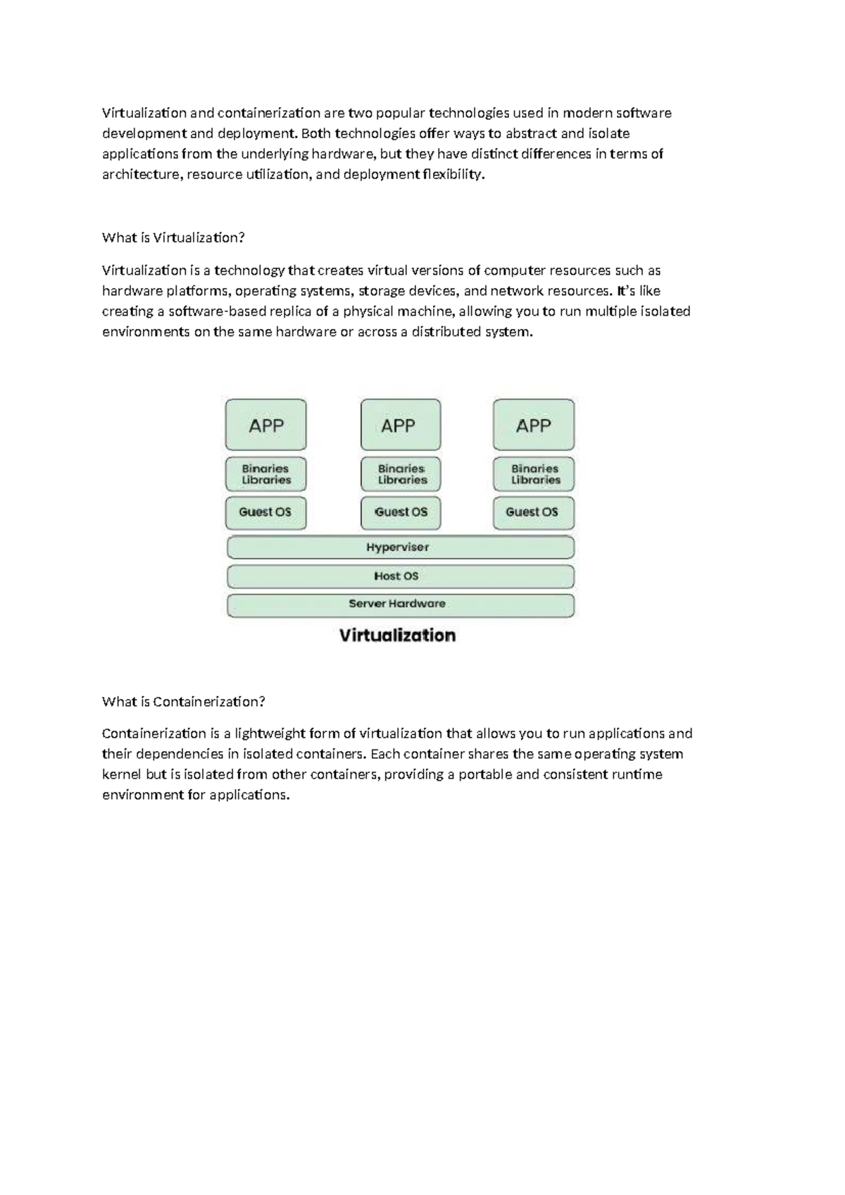 Virtualization vs Containerization: Key Differences Explained - Studocu