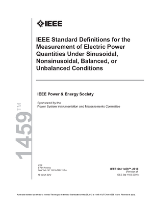 IEEE Std 1159 - 2009 - Normas de calidad de la energia - IEEE Std 1159 ...
