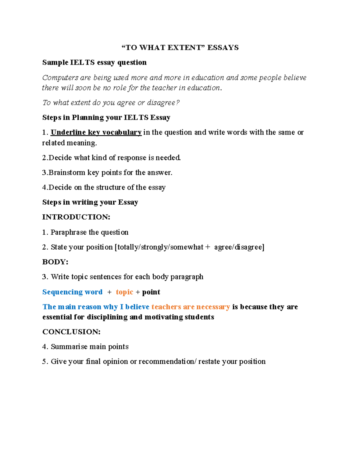IELTS Writing: Opinion Essay Strategies & Sample Responses - Studocu