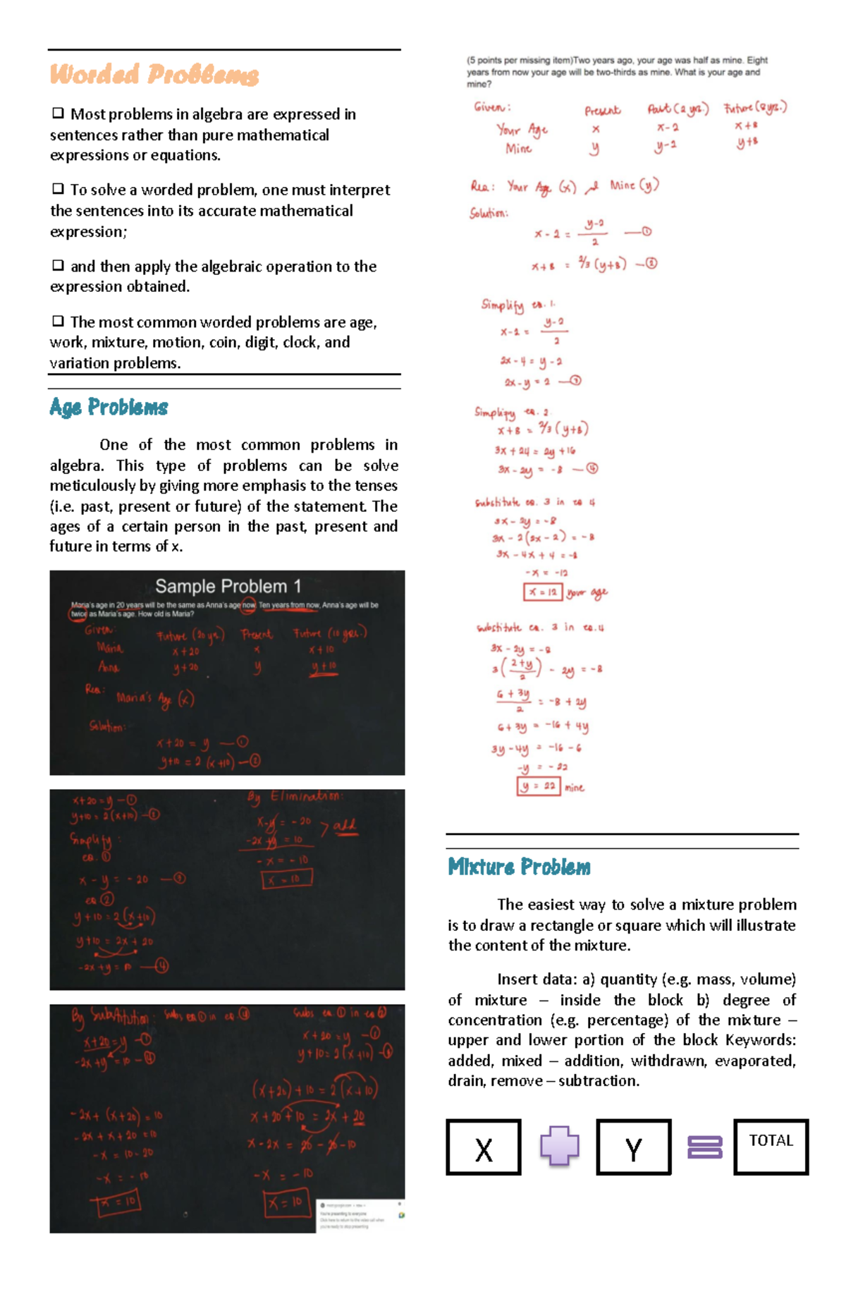 Differential Equations: Word Problems, Algebra, Determinants & Matrices ...